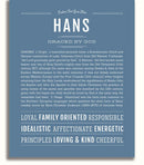Hans | Name Art Print – Name Stories
