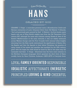 Hans | Name Art Print – Name Stories