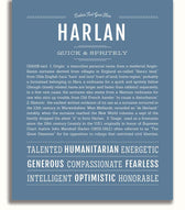 Harlan Personalized Name Meaning Art Prints – Name Stories