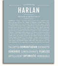 Harlan Personalized Name Meaning Art Prints – Name Stories