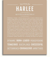 Harlee | Name Art Print – Name Stories