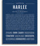 Harlee Personalized Name Meaning Art Prints – Name Stories