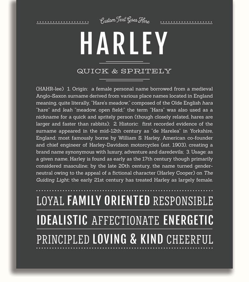 Harley (female) | Name Art Print – Name Stories