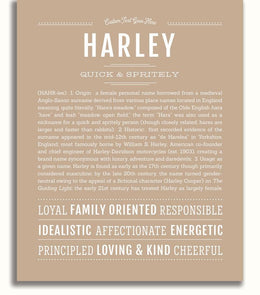 Harley (female) | Name Art Print – Name Stories