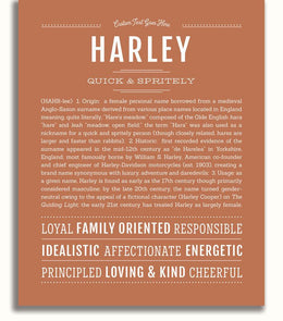 Harley (female) | Name Art Print – Name Stories