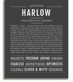 Harlow Personalized Name Meaning Art Prints – Name Stories