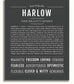 Harlow Personalized Name Meaning Art Prints – Name Stories