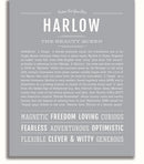 Harlow | Name Art Print – Name Stories