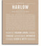 Harlow Personalized Name Meaning Art Prints – Name Stories