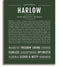 Harlow Personalized Name Meaning Art Prints – Name Stories