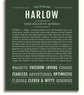 Harlow Personalized Name Meaning Art Prints – Name Stories