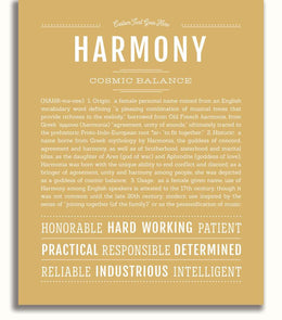 Harmony | Name Art Print – Name Stories