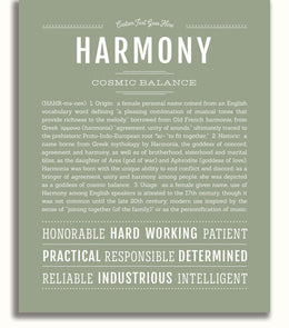 Harmony | Name Art Print – Name Stories