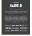 Harold Personalized Name Meaning Art Prints – Name Stories