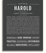 Harold Personalized Name Meaning Art Prints – Name Stories