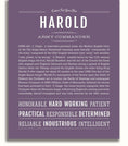 Harold Personalized Name Meaning Art Prints – Name Stories