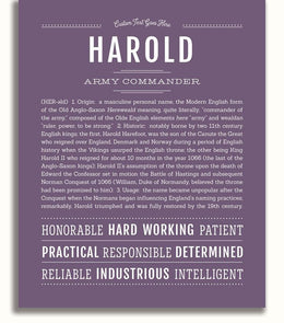 Harold | Name Art Print – Name Stories