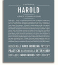 Harold Personalized Name Meaning Art Prints – Name Stories