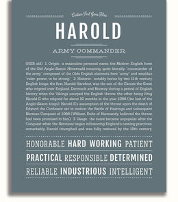 Harold | Name Art Print – Name Stories