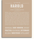 Harold Personalized Name Meaning Art Prints – Name Stories