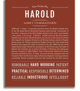Harold | Name Art Print – Name Stories