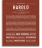 Harold Personalized Name Meaning Art Prints – Name Stories