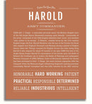 Harold | Name Art Print – Name Stories