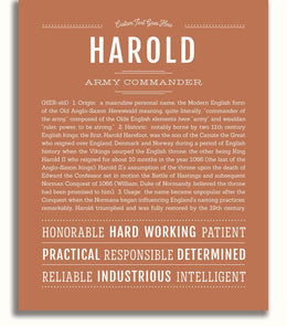Harold | Name Art Print – Name Stories