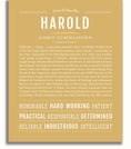 Harold | Name Art Print – Name Stories