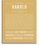 Harold | Name Art Print – Name Stories