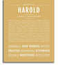 Harold Personalized Name Meaning Art Prints – Name Stories