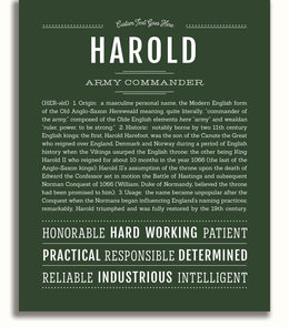 Harold | Name Art Print – Name Stories