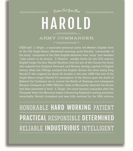Harold | Name Art Print – Name Stories