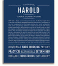 Harold Personalized Name Meaning Art Prints – Name Stories
