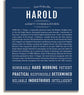 Harold Personalized Name Meaning Art Prints – Name Stories