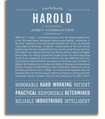 Harold Personalized Name Meaning Art Prints – Name Stories
