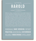 Harold Personalized Name Meaning Art Prints – Name Stories