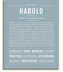 Harold Personalized Name Meaning Art Prints – Name Stories