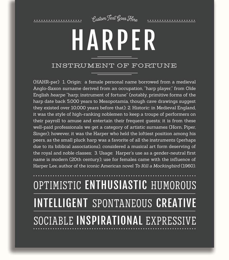 Harper (female) | Name Art Print – Name Stories
