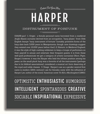 Harper (female) | Name Art Print – Name Stories