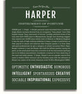Harper Personalized Name Meaning Art Prints – Name Stories