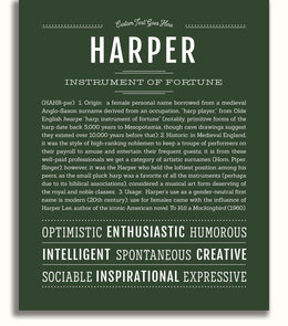 Harper (female) | Name Art Print – Name Stories