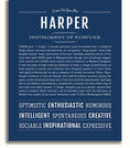 Harper Personalized Name Meaning Art Prints – Name Stories