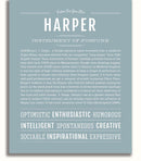 Harper Personalized Name Meaning Art Prints – Name Stories