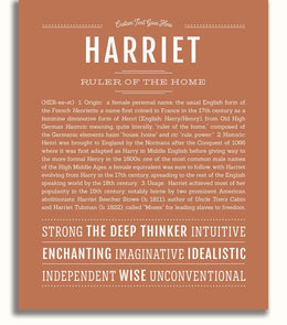Harriet | Name Art Print – Name Stories