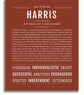 Harris Personalized Name Meaning Art Prints – Name Stories