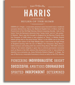 Harris | Name Art Print – Name Stories