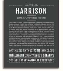 Harrison | Name Art Print – Name Stories