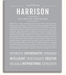 Harrison Personalized Name Meaning Art Prints – Name Stories