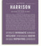 Harrison Personalized Name Meaning Art Prints – Name Stories